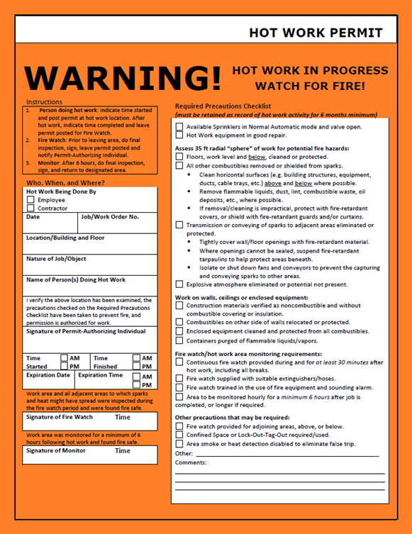 Hot Work Policy – HR Insider